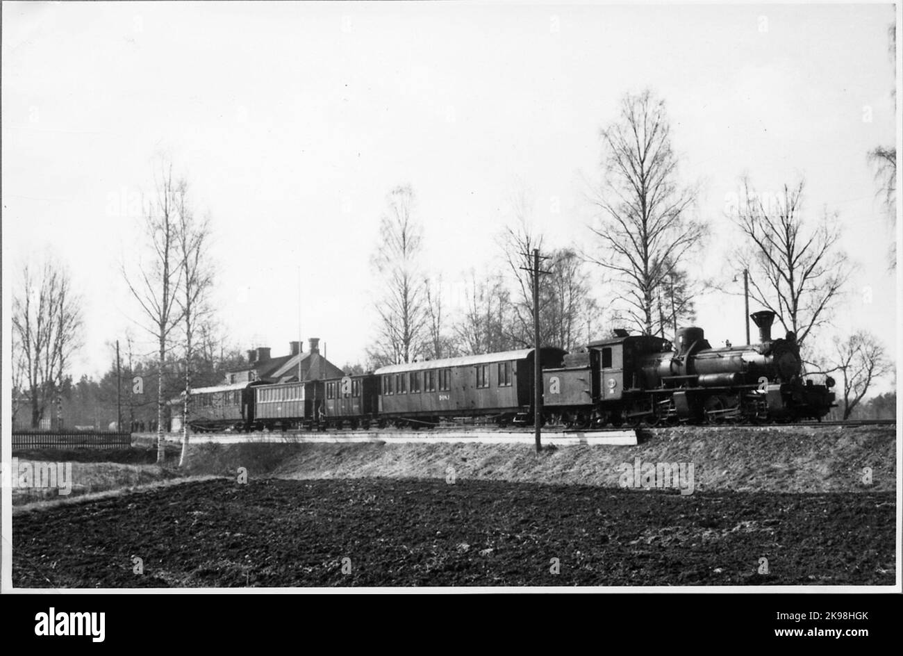 Passenger train at Jädraås. The train is drawn by Malletlok, Dala ...