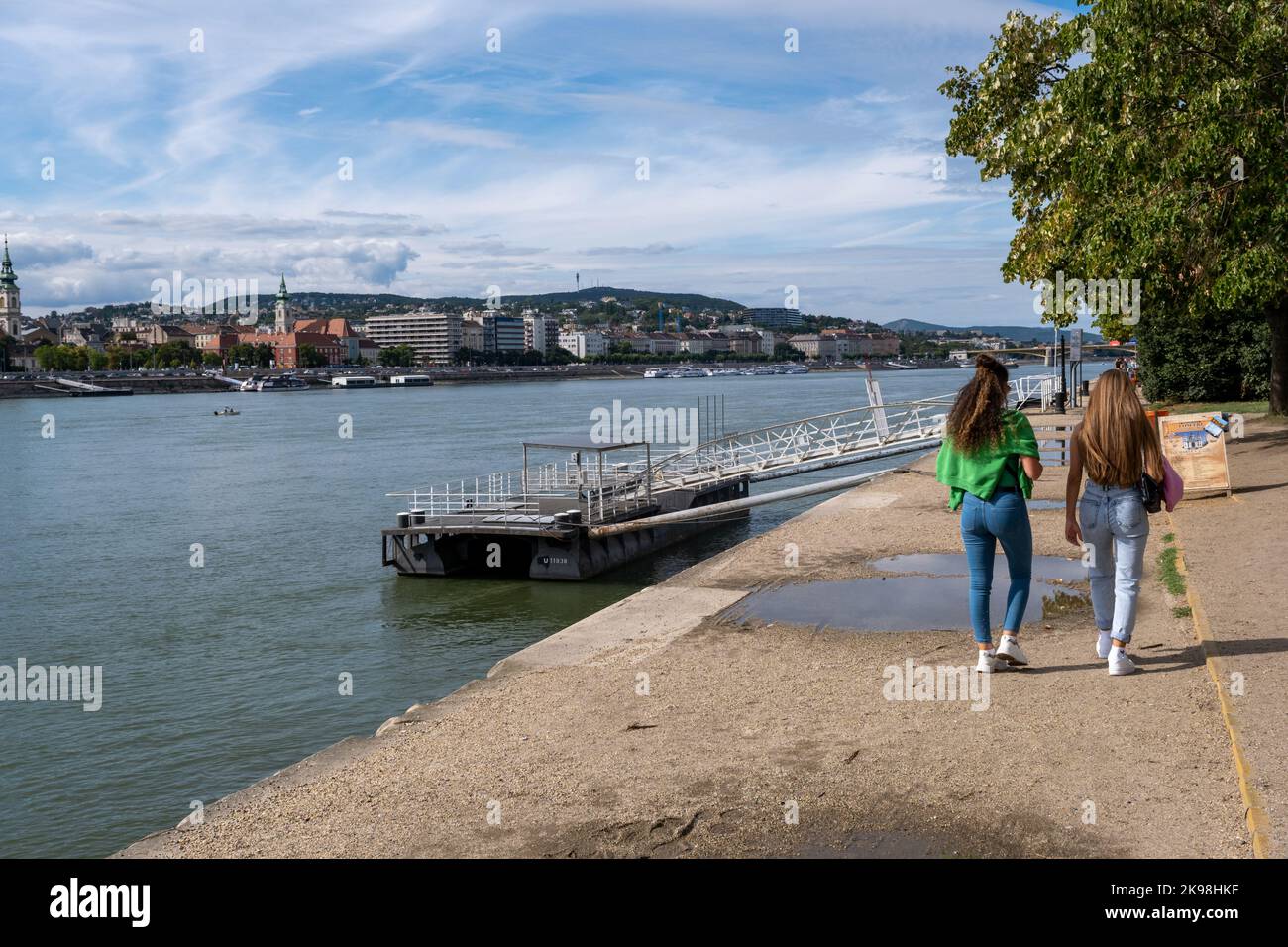 Budapest, Hungary - 1st September 2022: People walking on the promenade ...