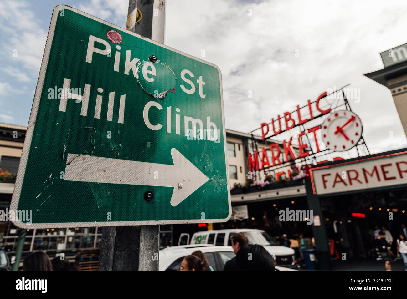 Seattle Pike Street Market sign Stock Photo - Alamy