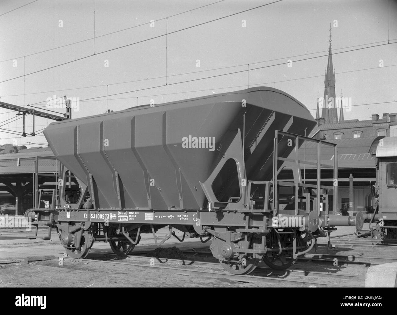 State Railways, SJ Kö 100276. Lime car for bottom emptying Stock Photo ...
