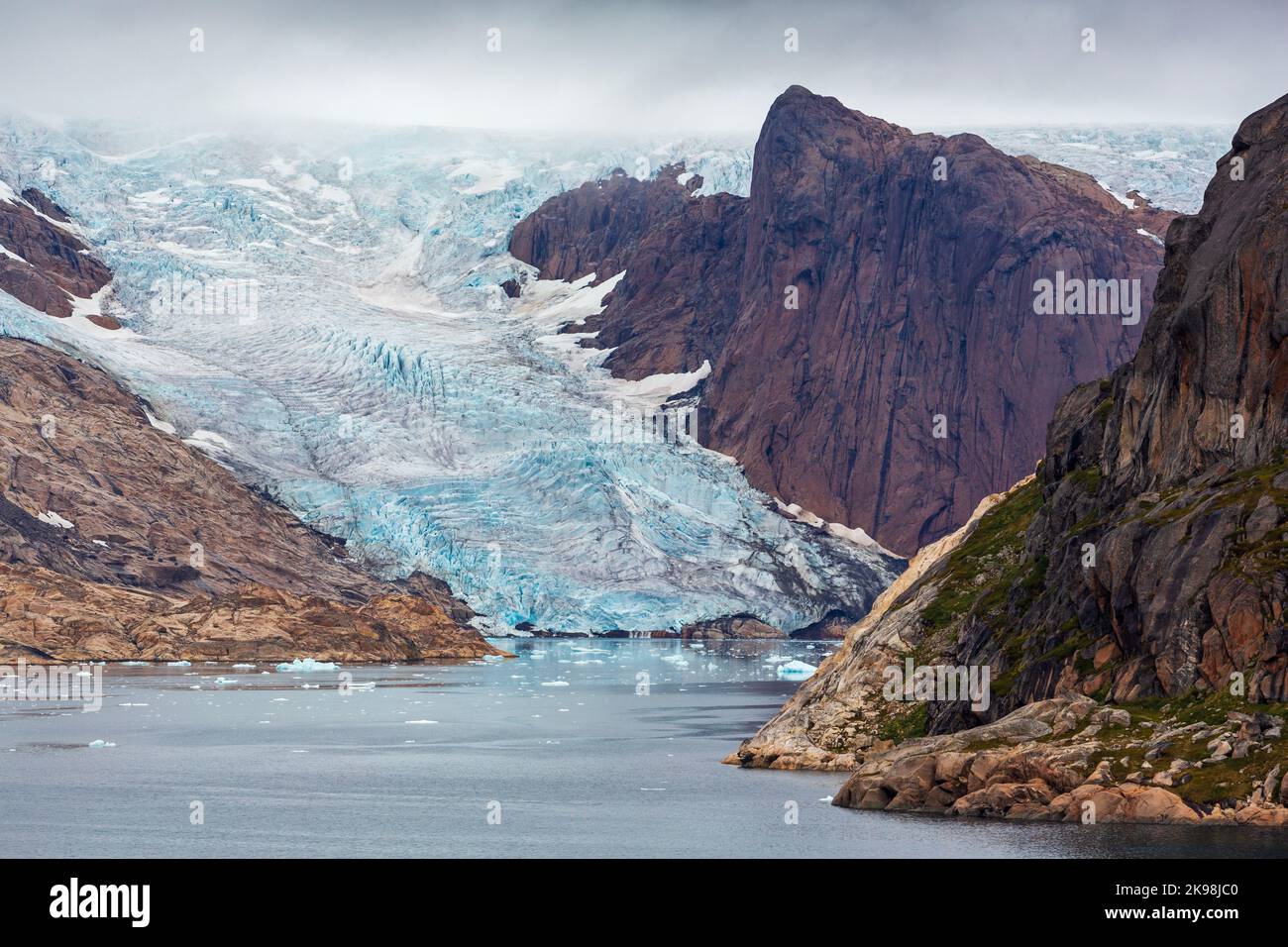 Glacier in Prince Christian Sound, Greenland, Kingdom of Denmark Stock ...