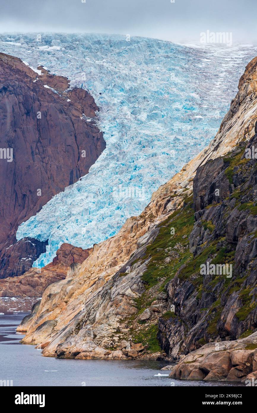 Glacier in Prince Christian Sound, Greenland, Kingdom of Denmark Stock ...