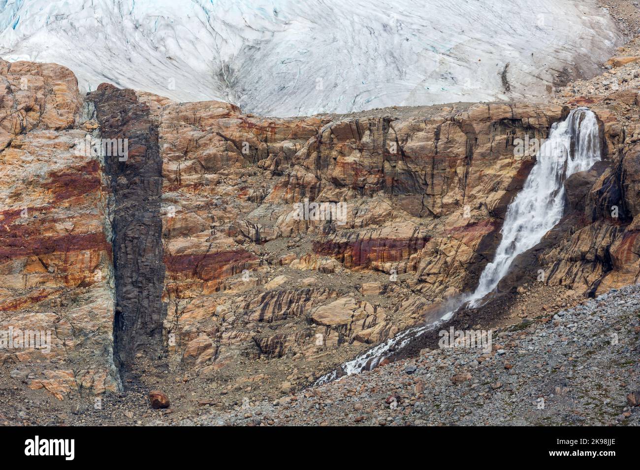 Hanging glacier in Prince Christian Sound, Greenland, Kingdom of ...