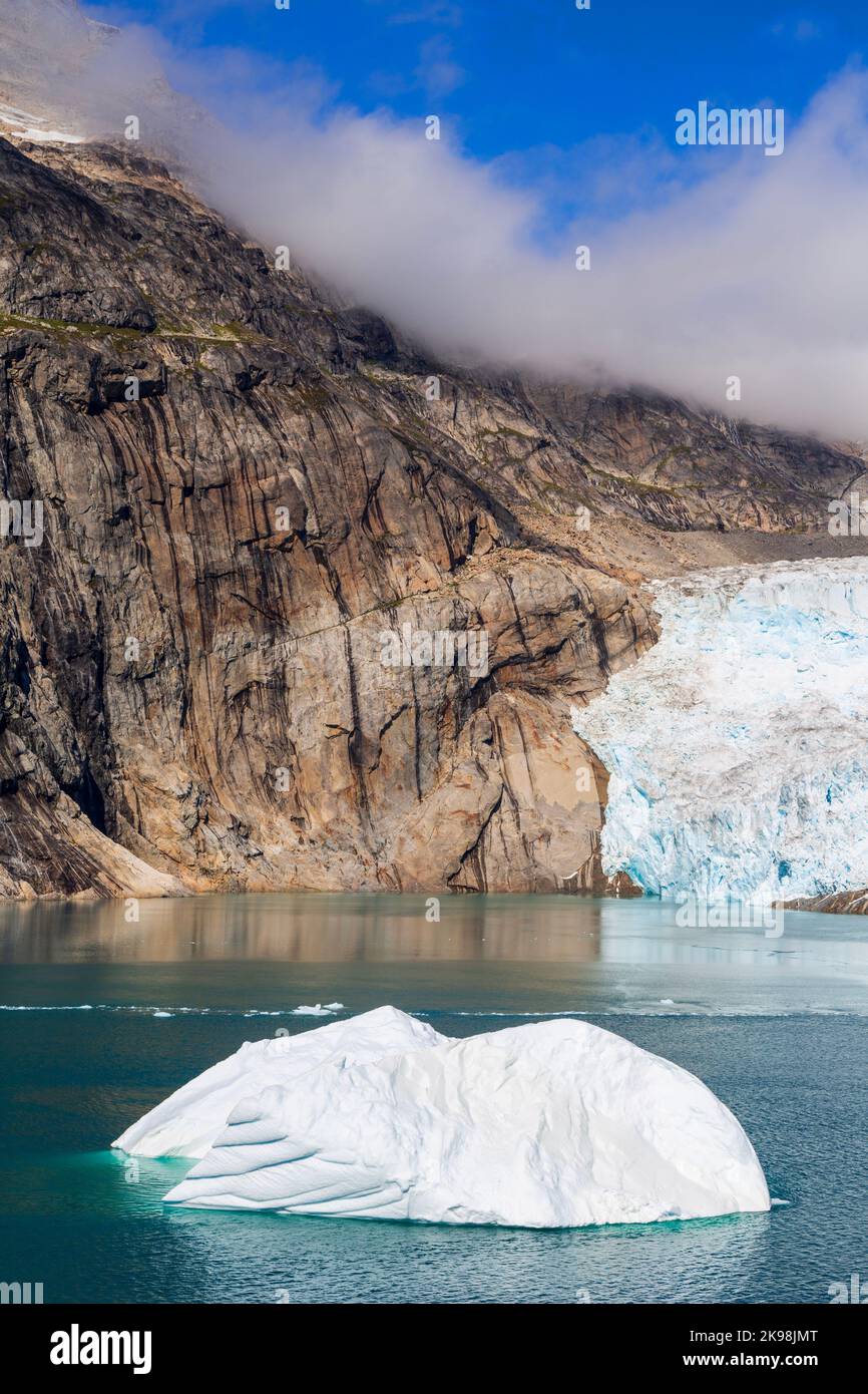 Glacier in Prince Christian Sound, Greenland, Kingdom of Denmark Stock ...
