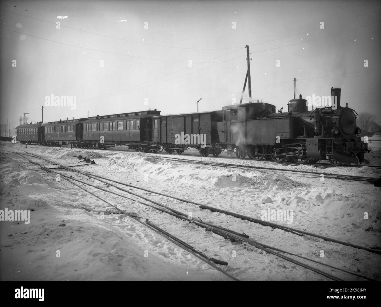 Pleasure locomotive 14. Steam locomotive with passenger train. Vanks ...