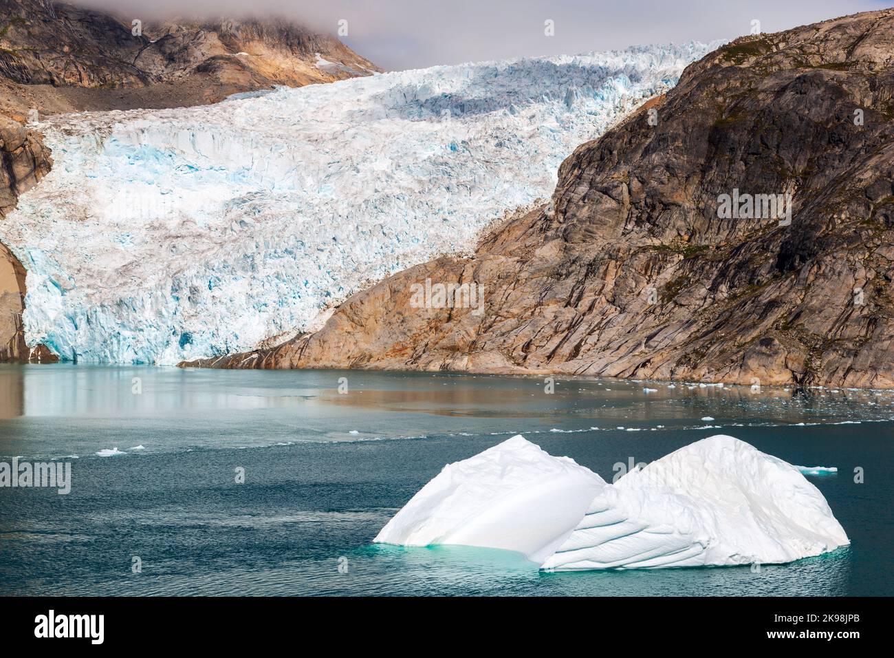 Glacier in Prince Christian Sound, Greenland, Kingdom of Denmark Stock ...