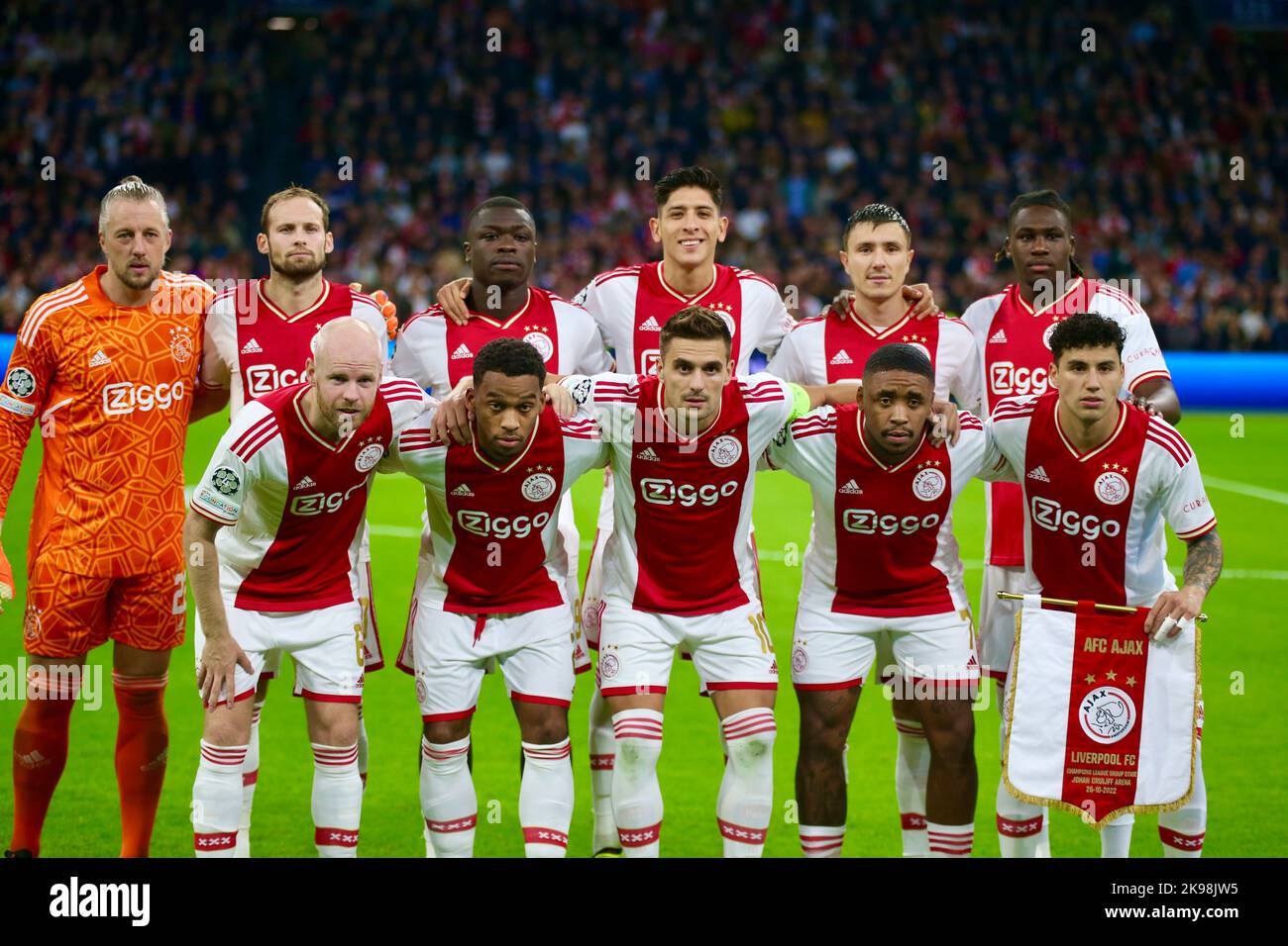 AMSTERDAM, Netherlands. , . Ajax squad - AJAX AMSTERDAM LINE UP: 22 Remko Pasveer GK, 2 Jurriën ...