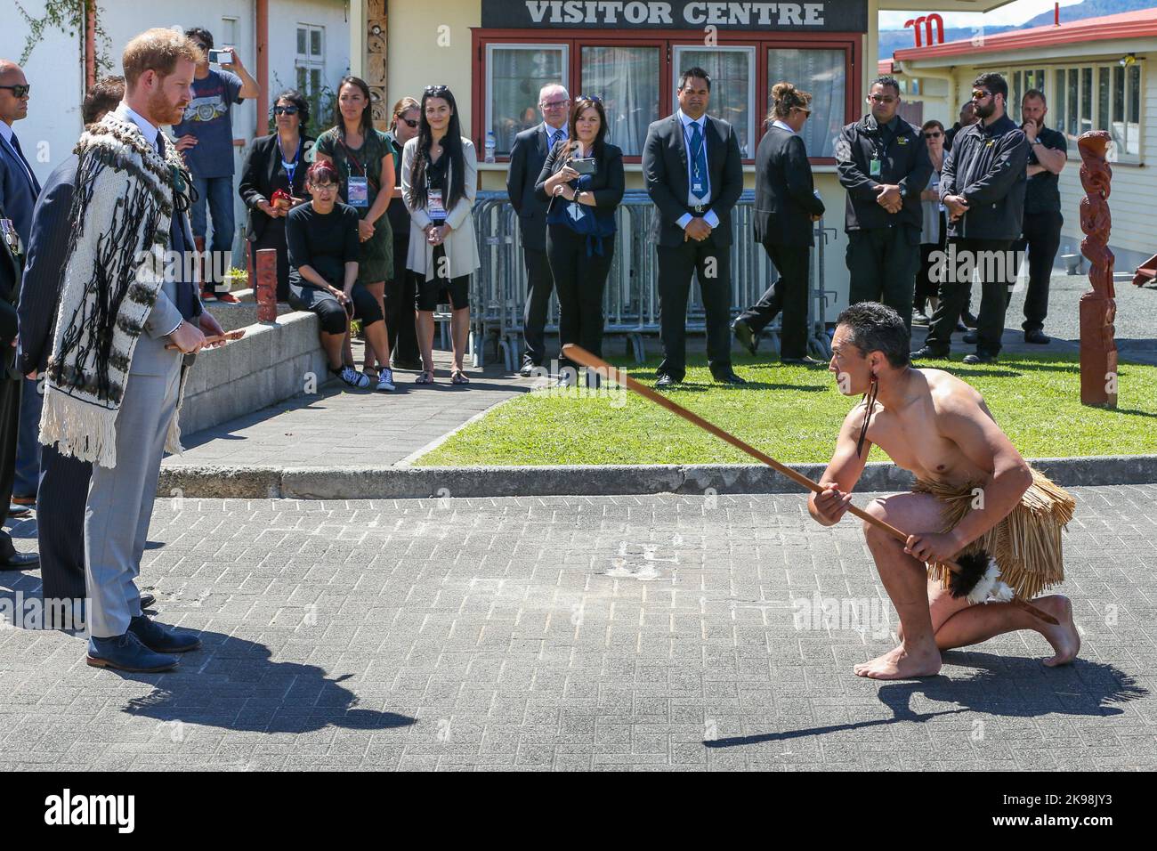 The Duke of Sussex watches the Wero, a ceremonial challenge and an ...