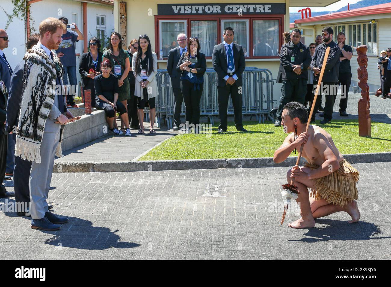 The Duke of Sussex watches the Wero, a ceremonial challenge and an ...