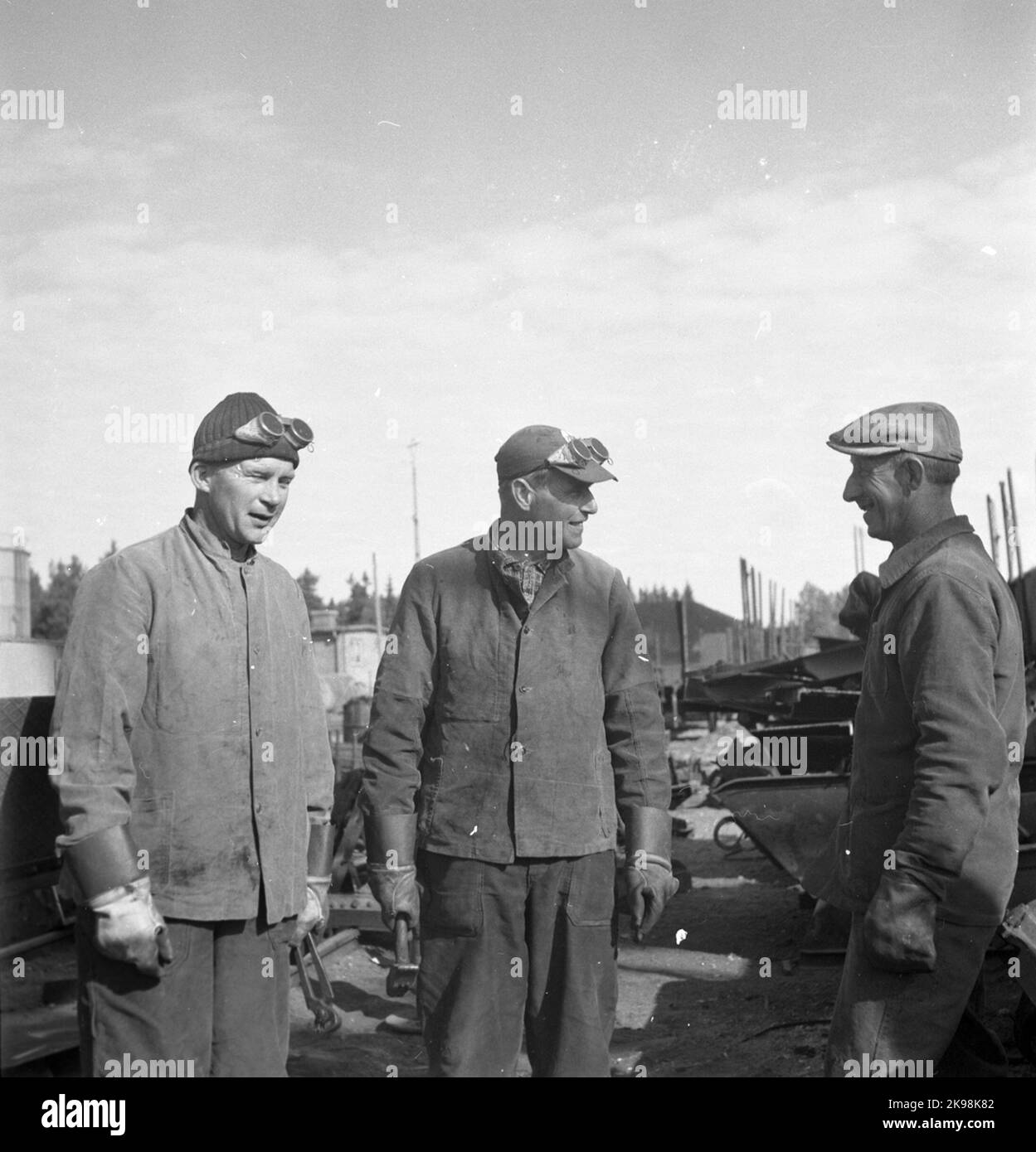Scrap site in Vislanda. Many old steam locomotives, passenger cars ...