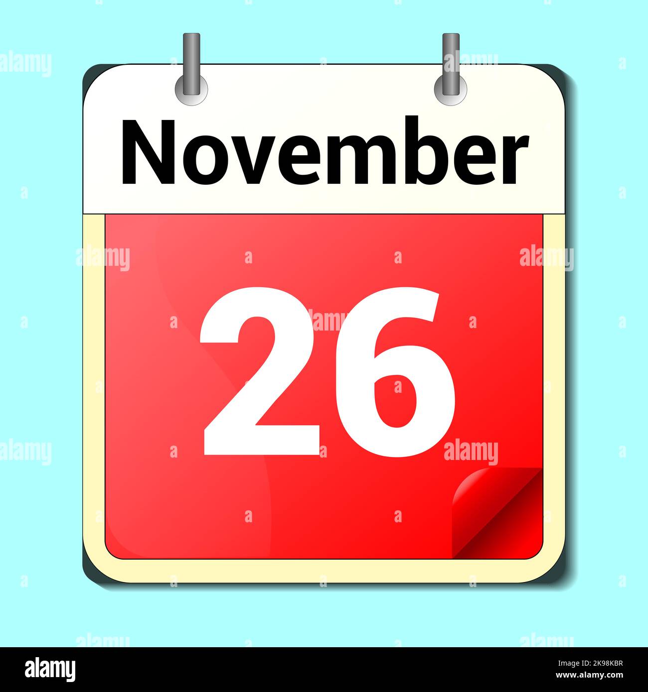 day on the calendar, vector image format, November 26 Stock Vector ...