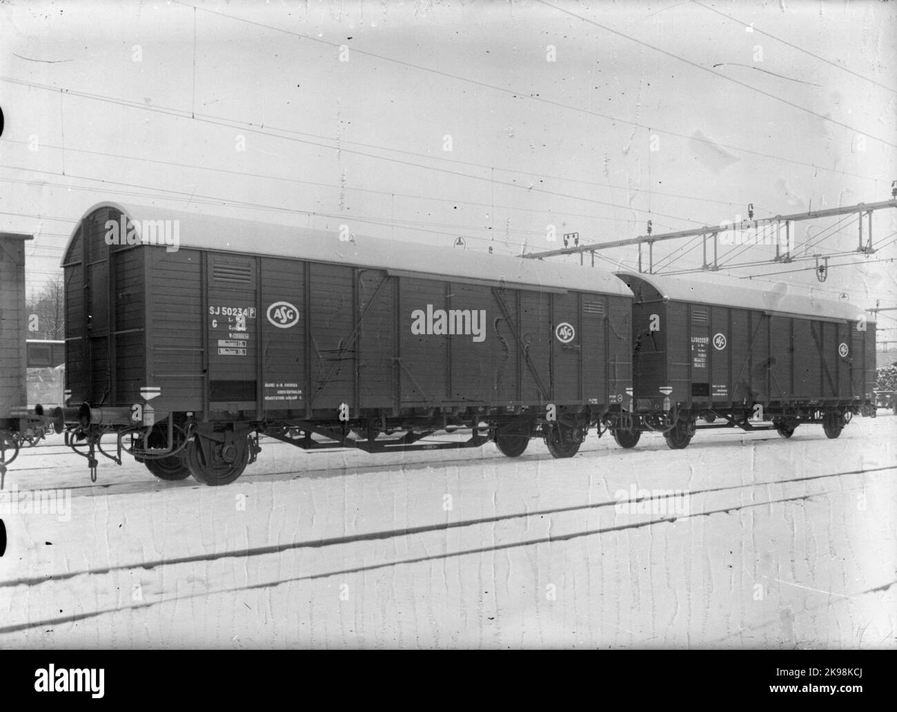 The State Railways, SJ G 50234 and 50233. Private carts owned by the ...