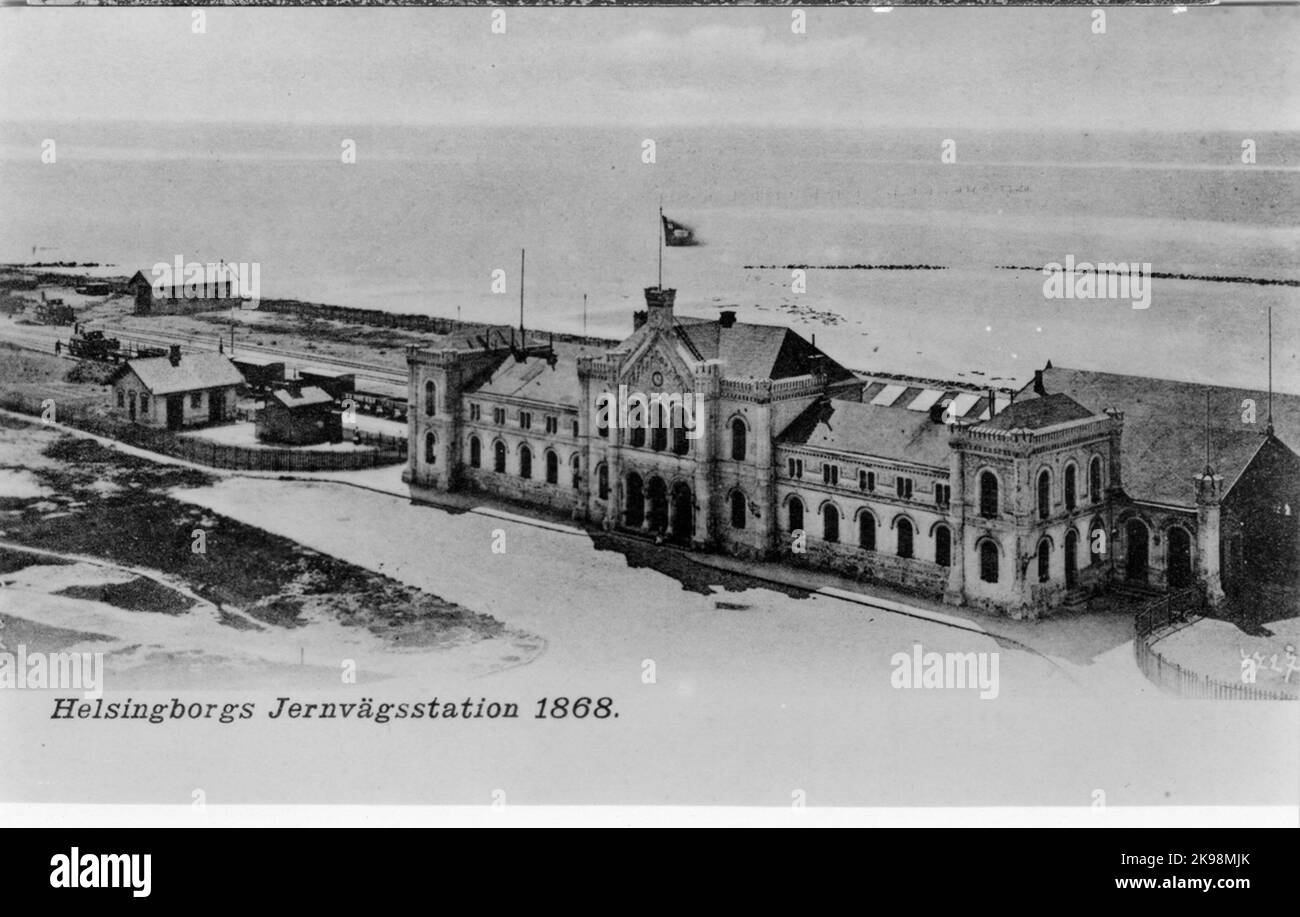 Central station in Helsingborg. At the railroad track between ...