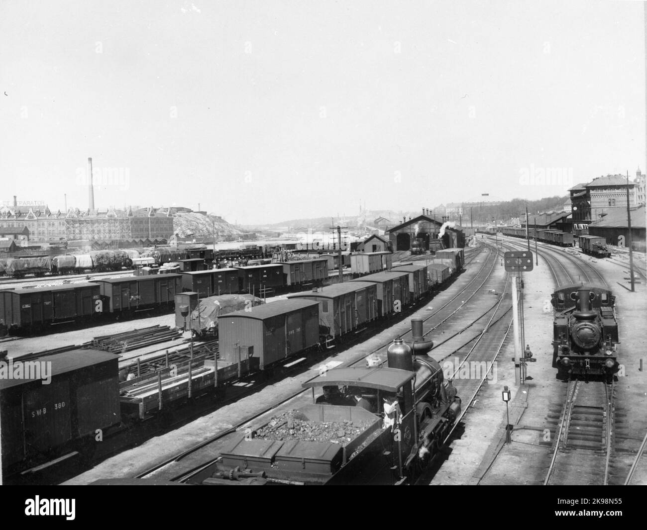 The State Railways, SJ Lok about 296 and KE 715. Norra station Stock ...