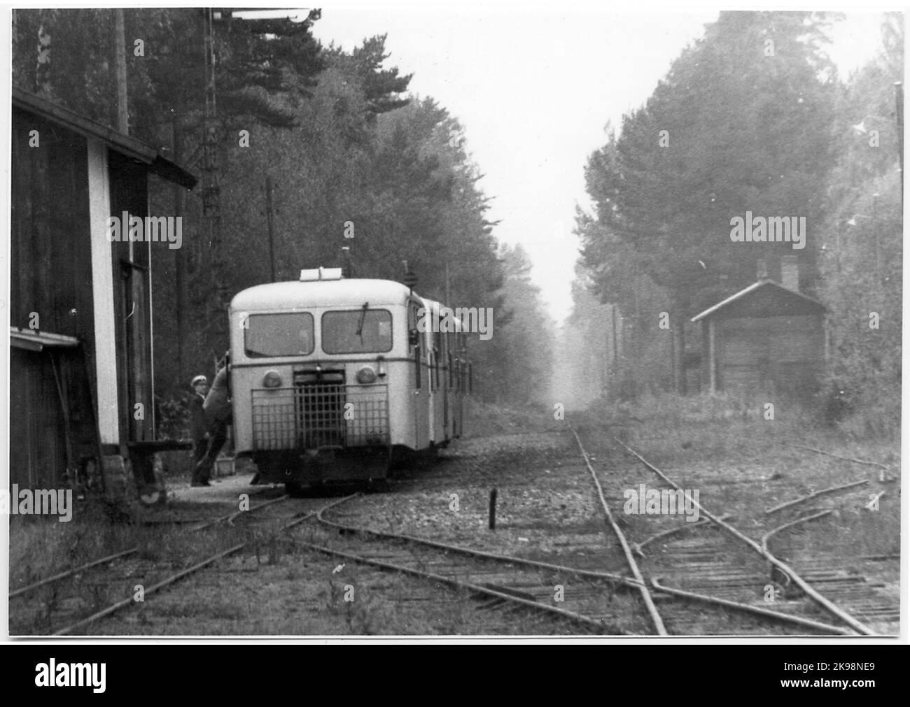 Rail bus at Böda station Stock Photo - Alamy