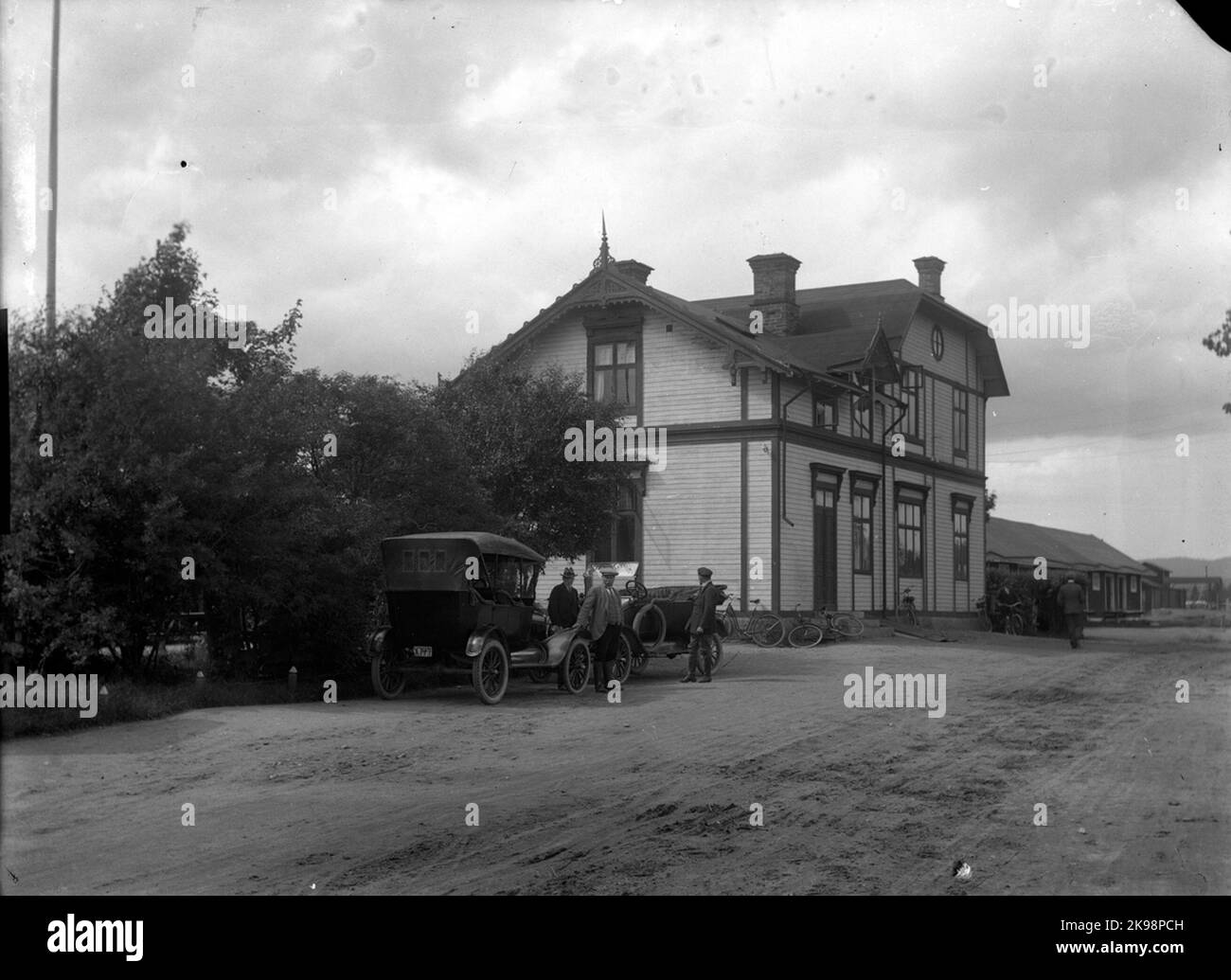 Station built in 1896. Two -storey station house in wood Stock Photo ...