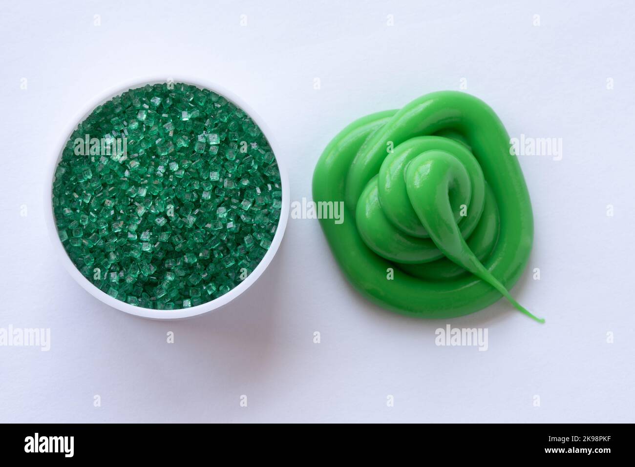 Green Sugar Crystals and Icing Stock Photo - Alamy