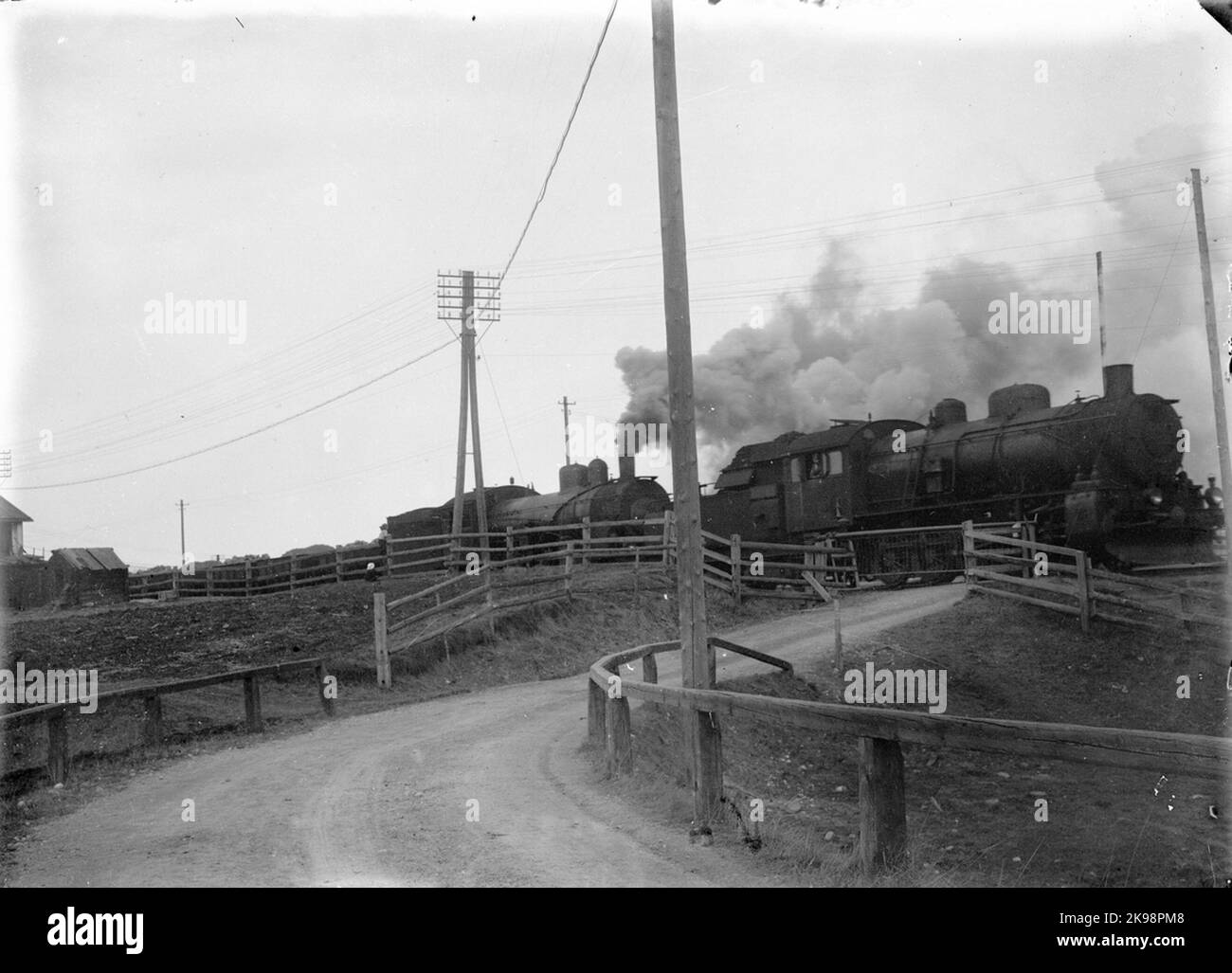 The state railways, SJ R and MA locomotive with ore trains, somewhere ...