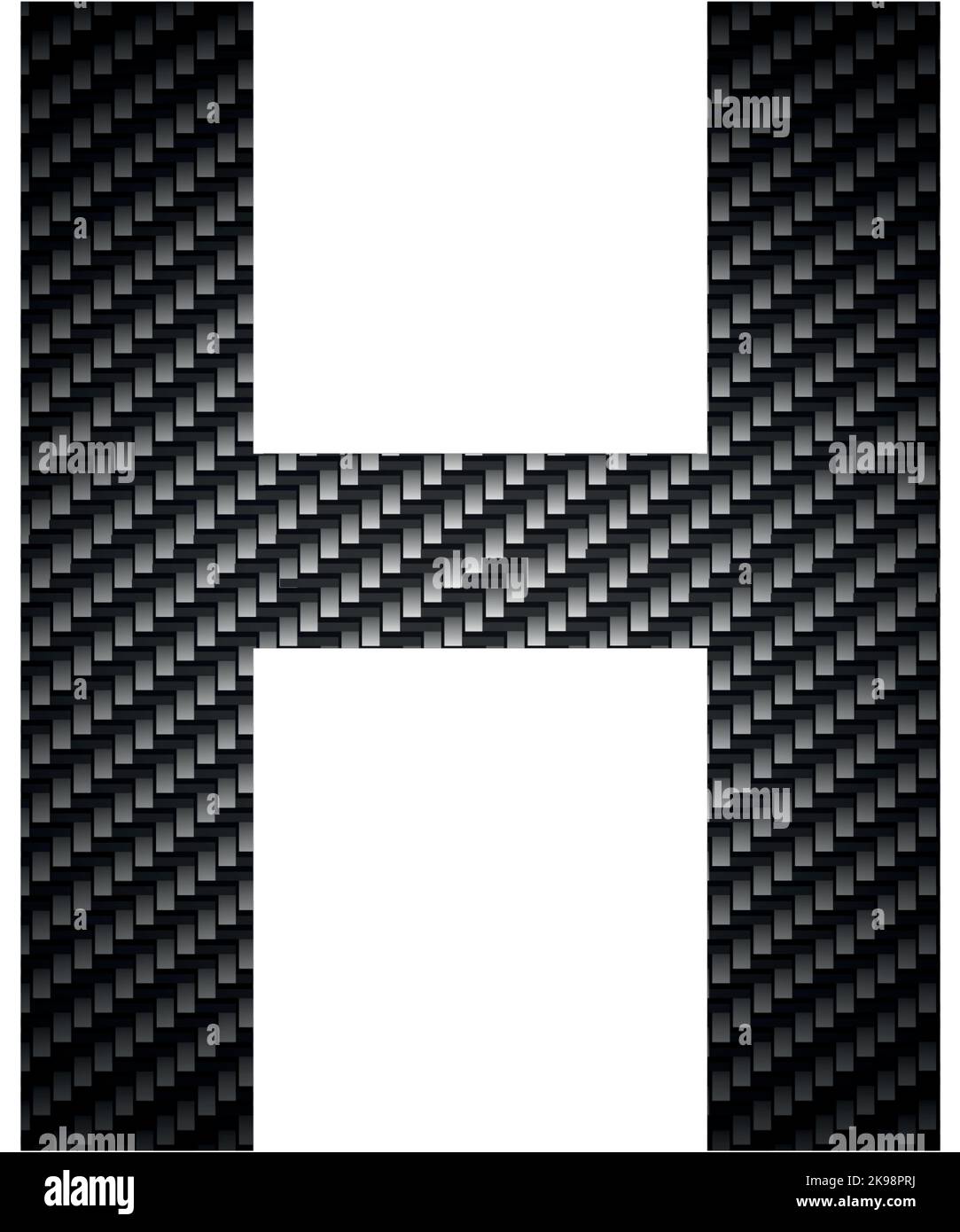 English alphabet letter H, carbon dark texture on white background ...