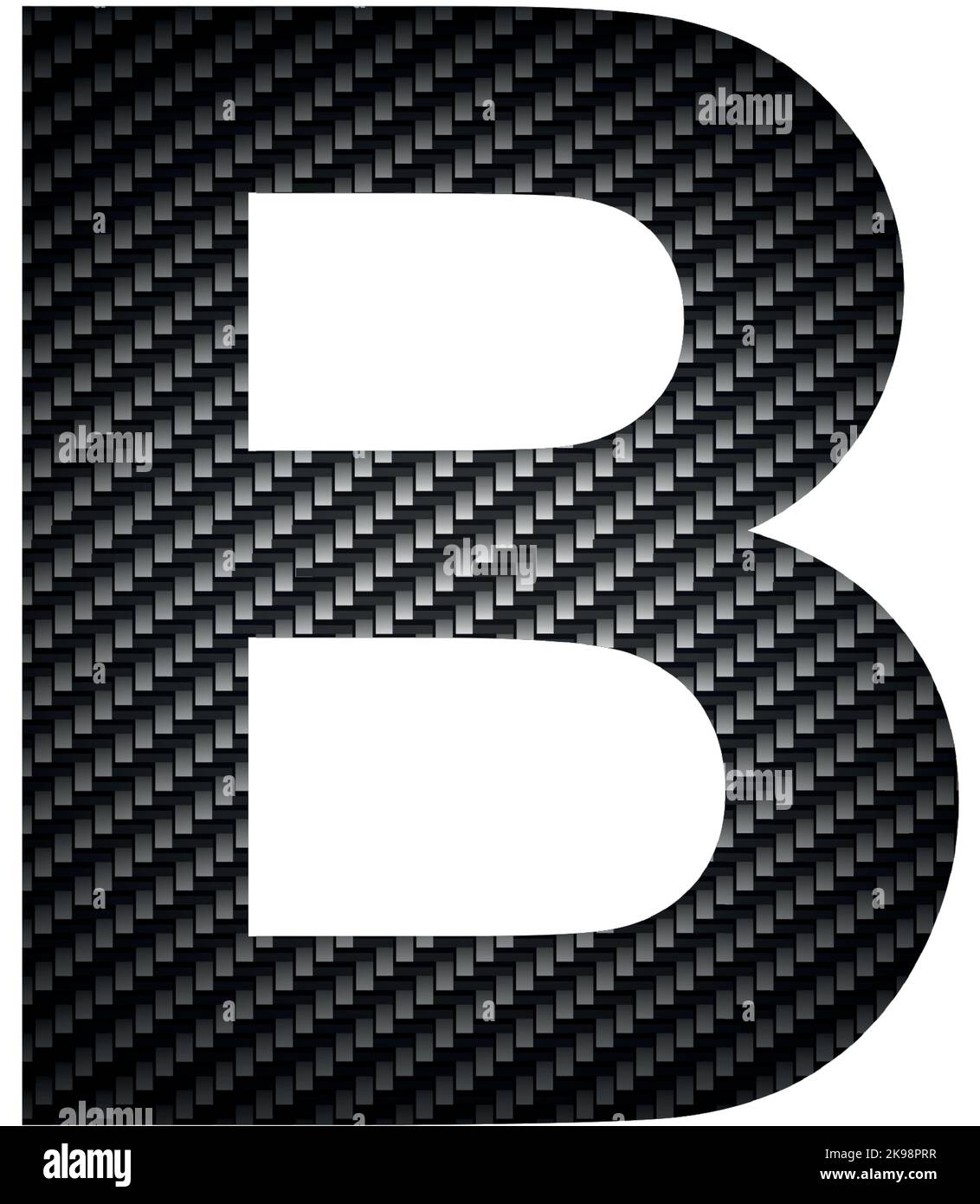 English alphabet letter B, carbon dark texture on white background ...