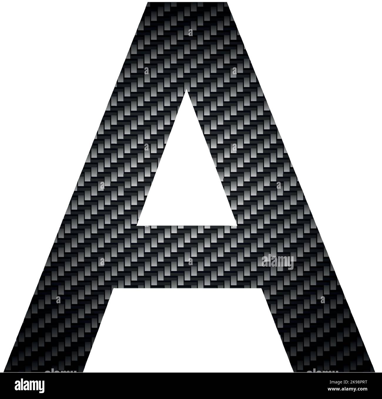English alphabet letter A, carbon dark texture on white background ...