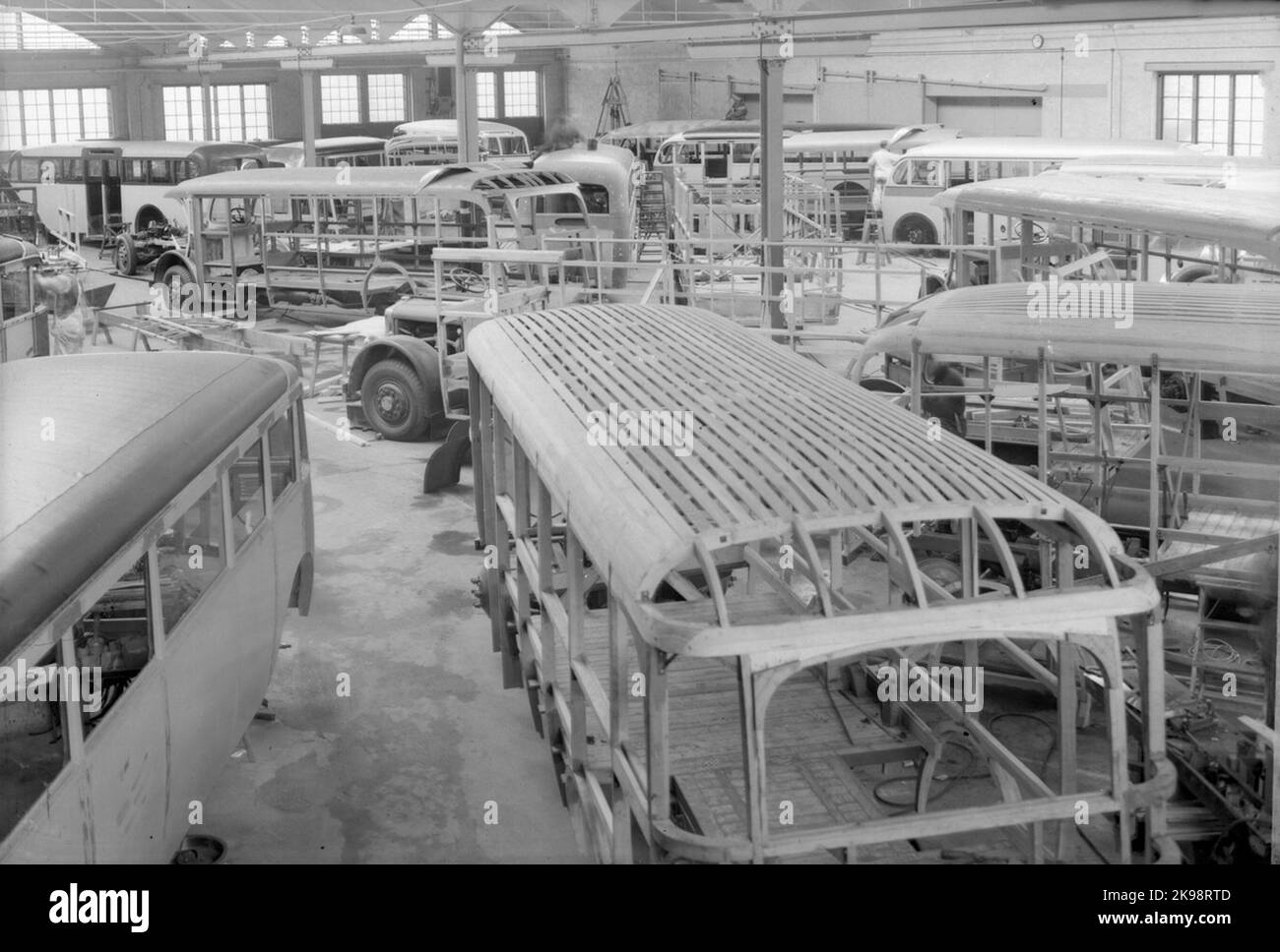 The bus hall. Body production of the limited company Svenska Railway ...