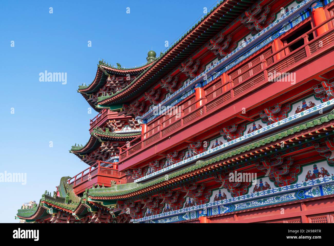 Intricate designs on the roofs of buildings in the Forbidden City Stock ...