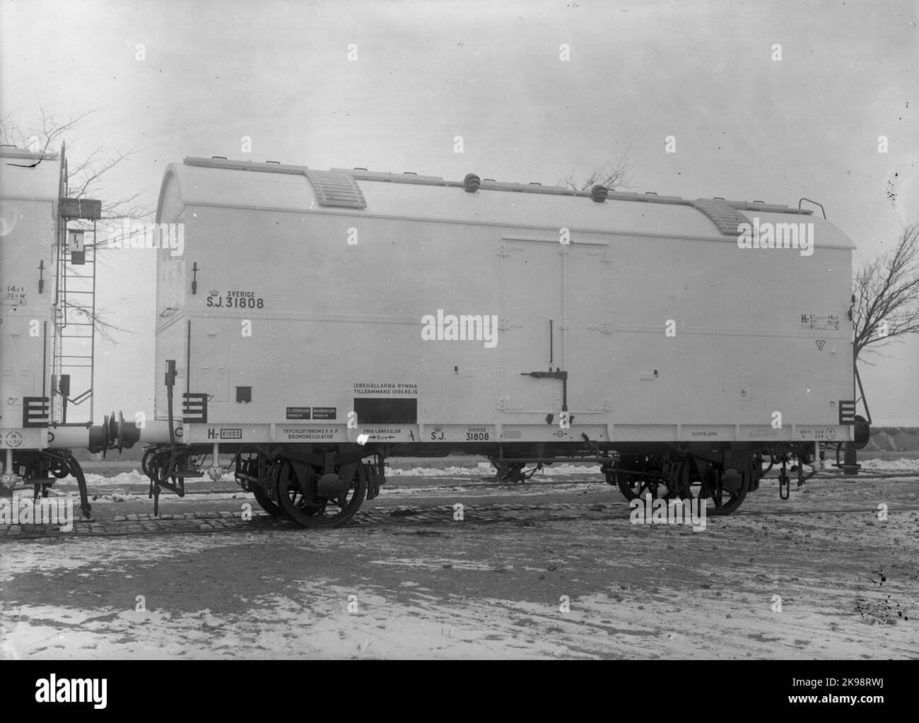 State Railways, SJ HR 31808. Cooling carriage of steel. Kockums ...
