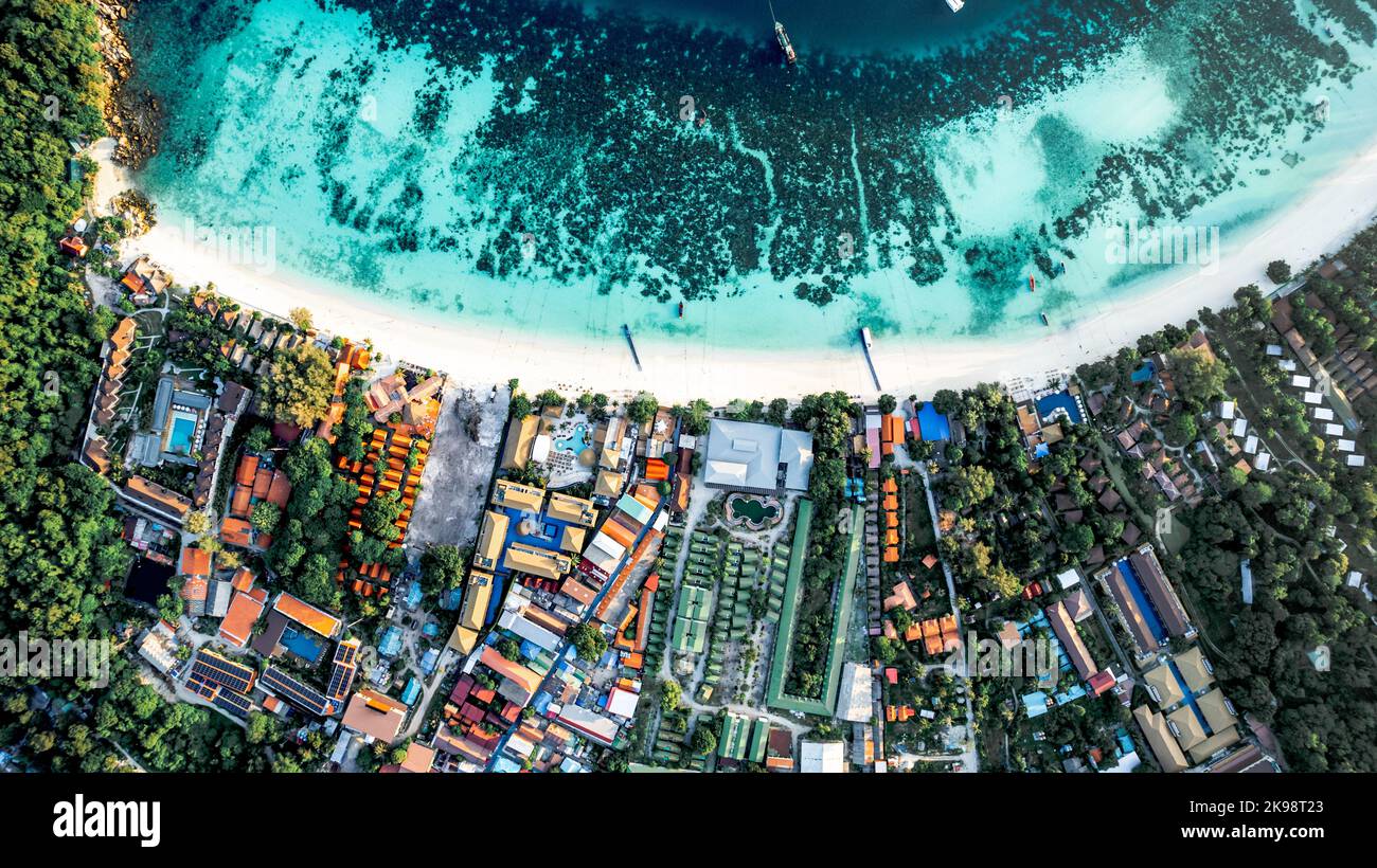 Aerial view of Koh Lipe Island Pattaya Beach in South Thailand Stock ...