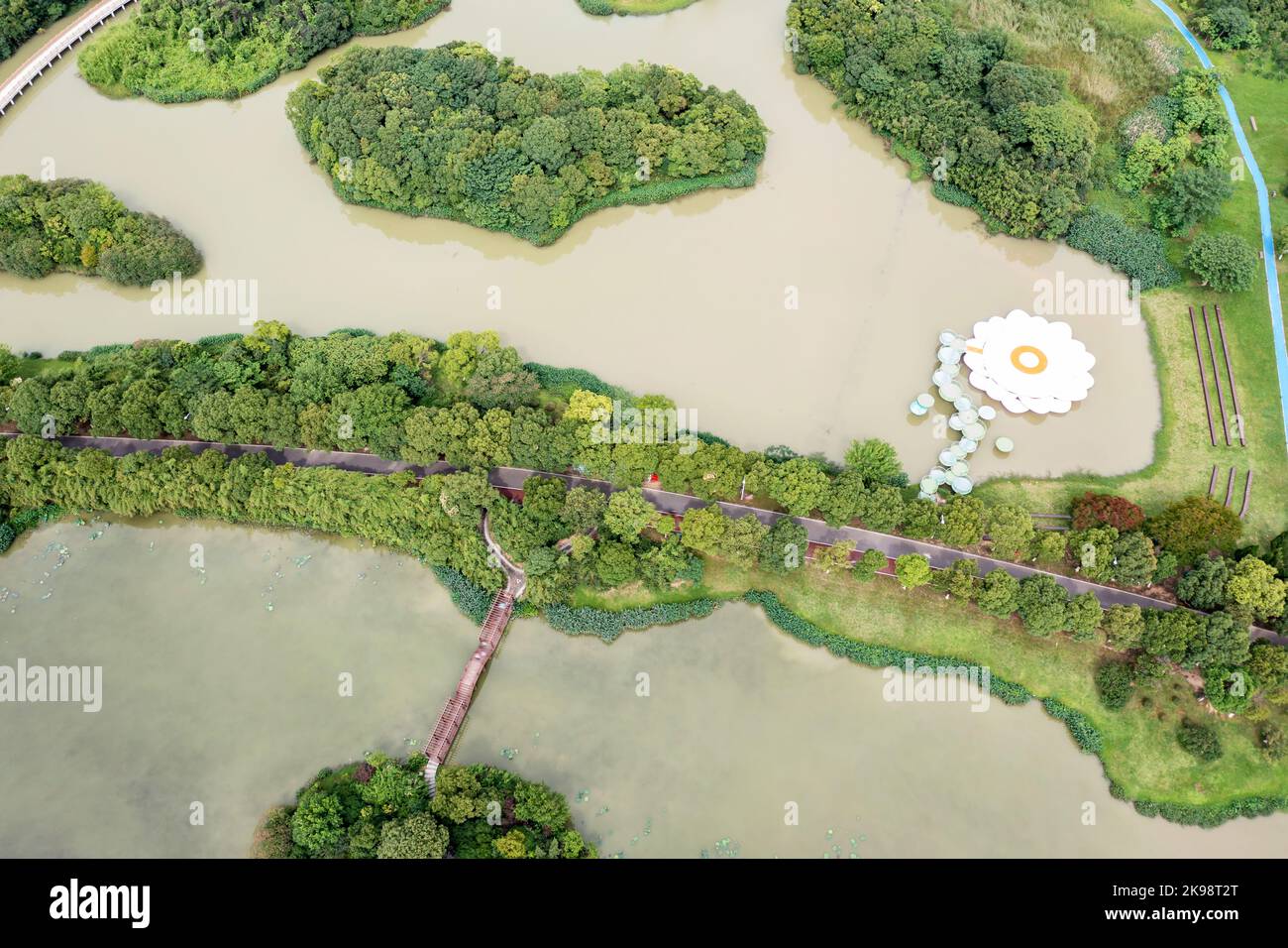 Aerial view, forests and lakes Stock Photo - Alamy