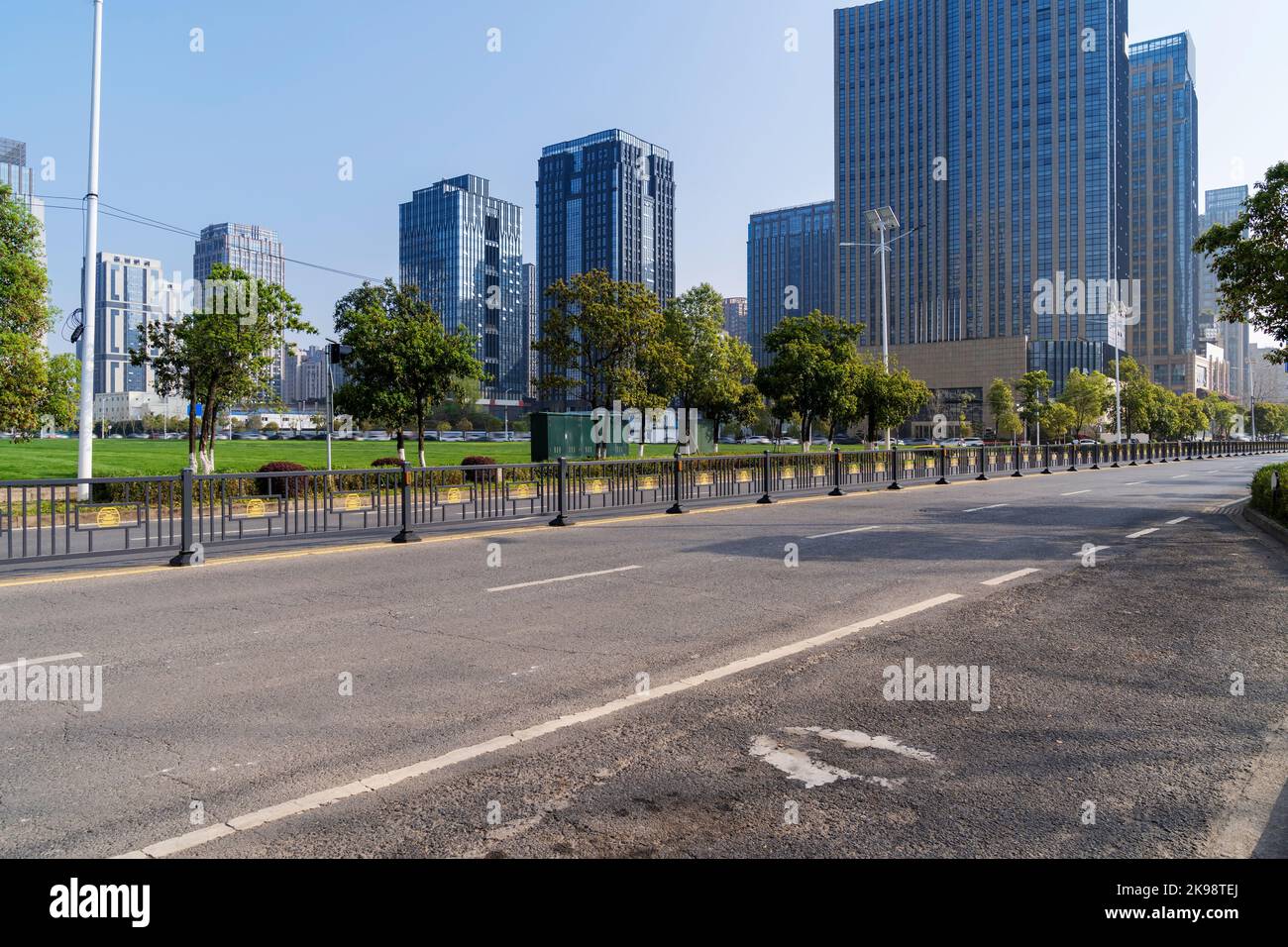 The century avenue of street scene in shanghai Lujiazui,China Stock ...