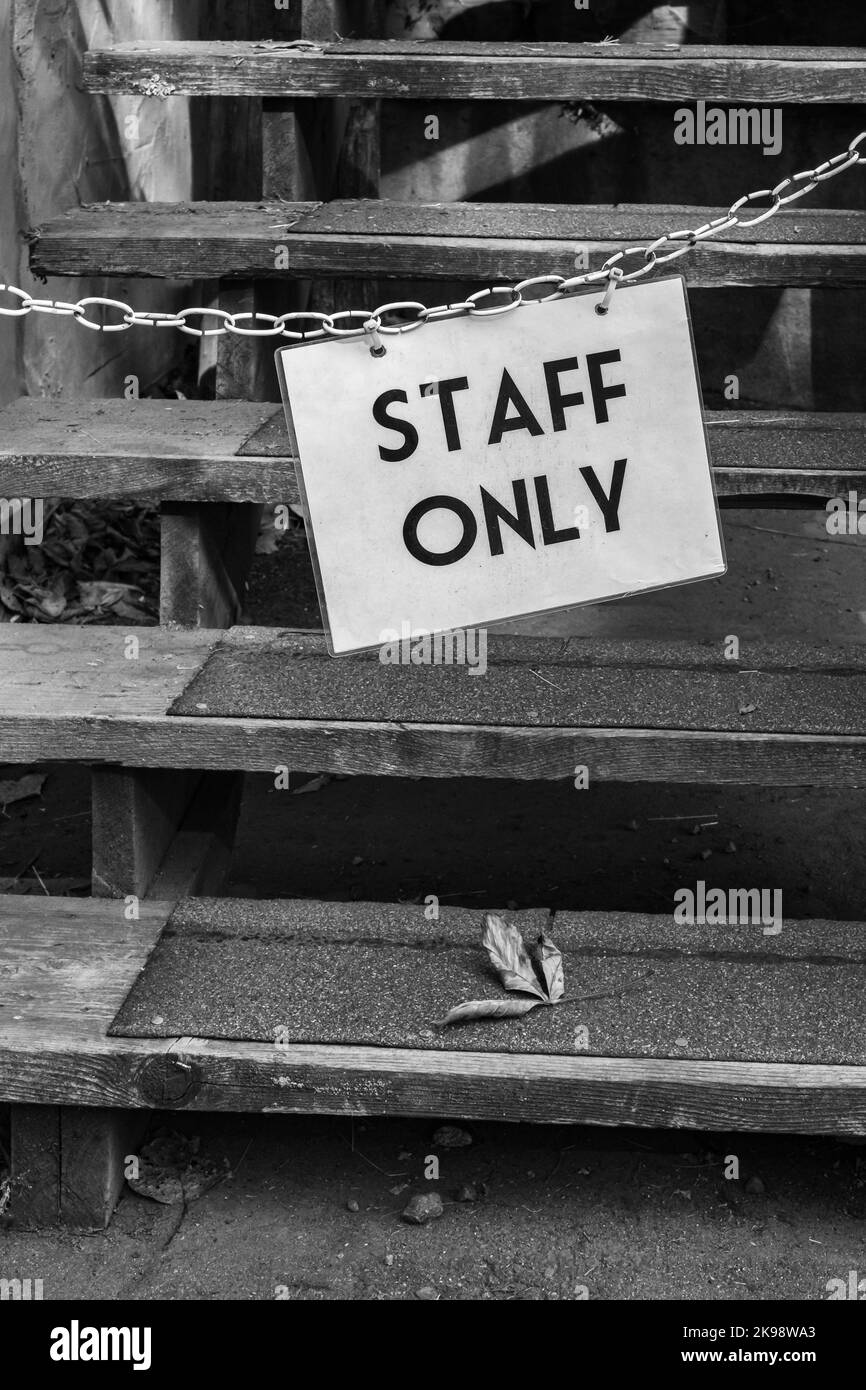 Caution sign stairs steps Black and White Stock Photos & Images - Alamy