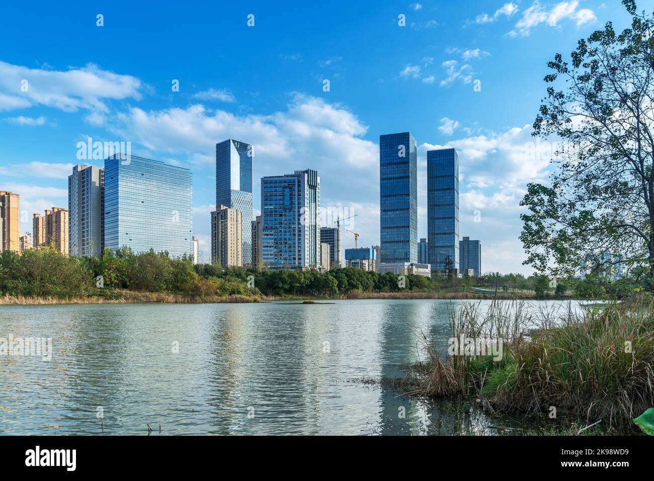 Lakeside modern office building in China Stock Photo - Alamy