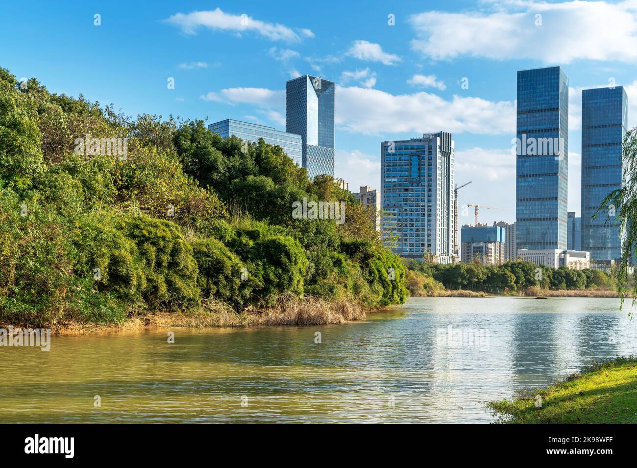 Lakeside modern office building in China Stock Photo - Alamy