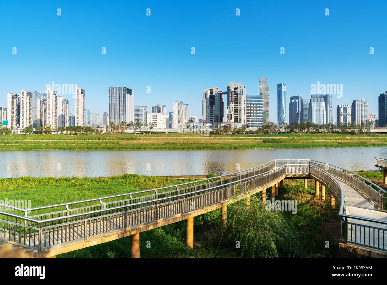 Daytime shot of the city skyline Stock Photo - Alamy