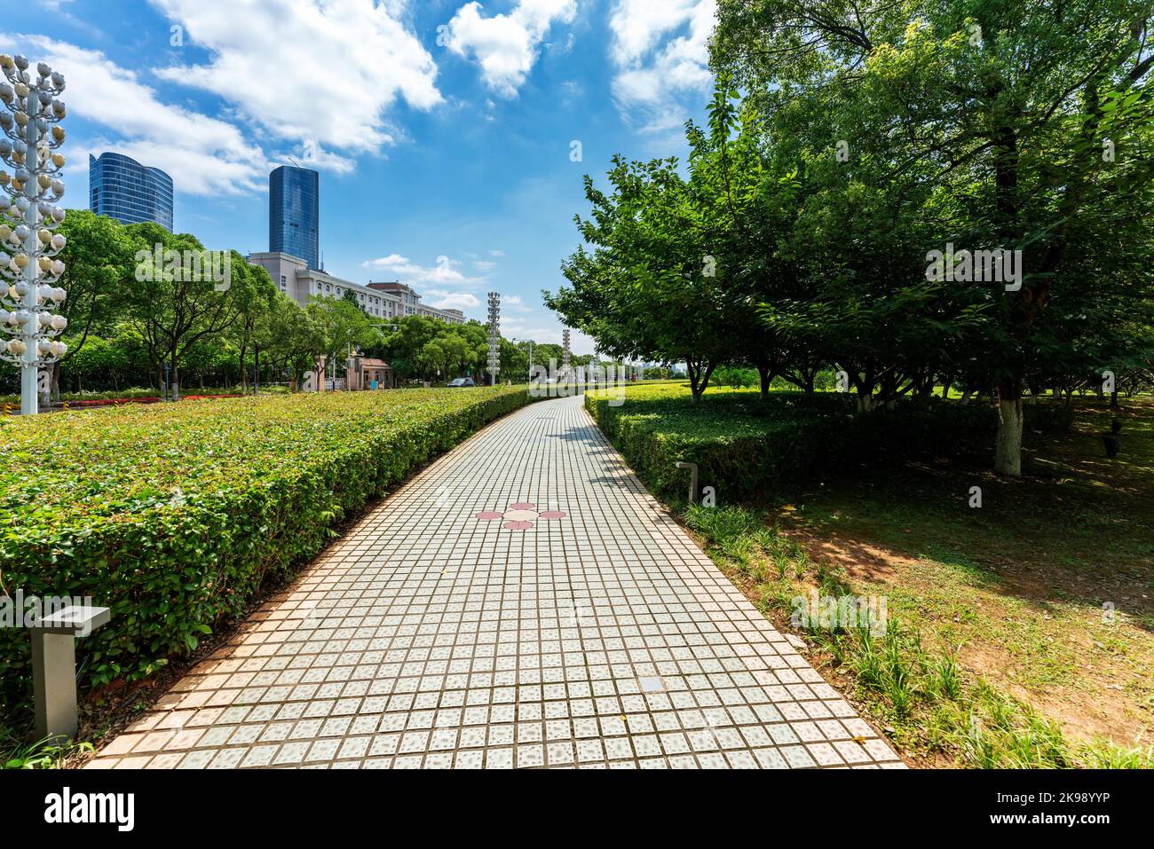 walkway in the modern city Stock Photo - Alamy