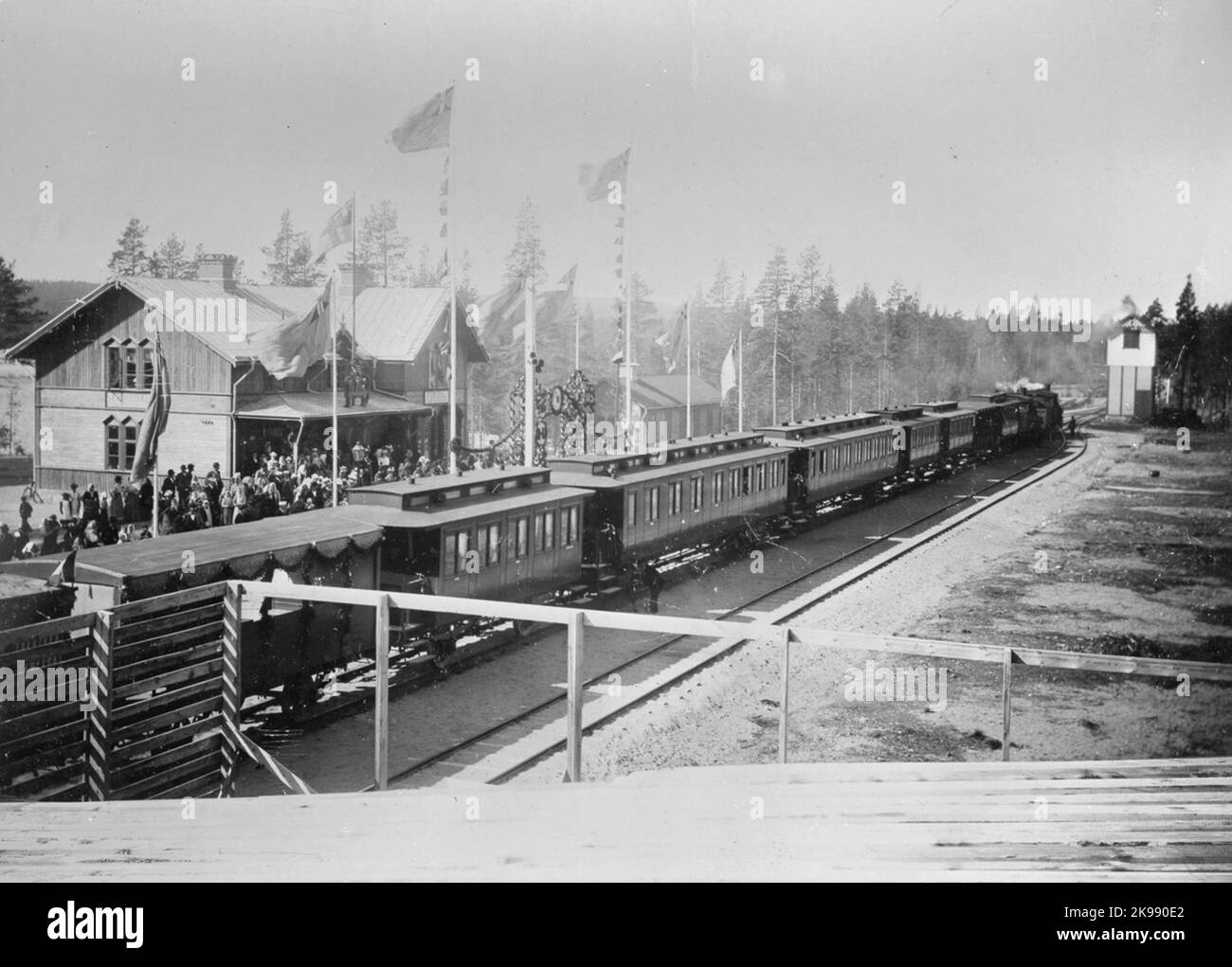 Dala - Hälsinglands Railway, DHDJ inauguration train at Furudal station ...