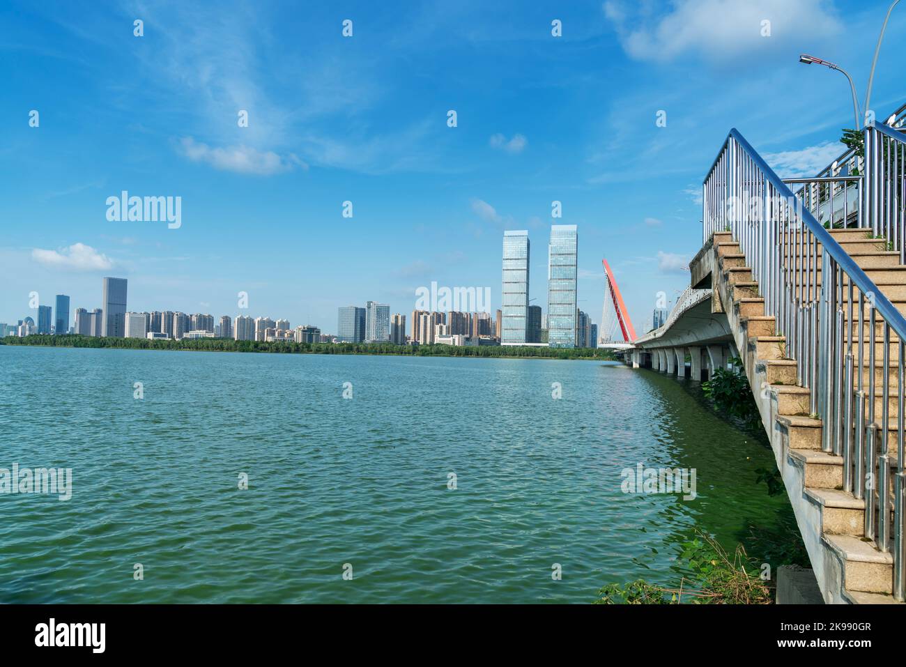 Lakeside modern office building in China Stock Photo - Alamy