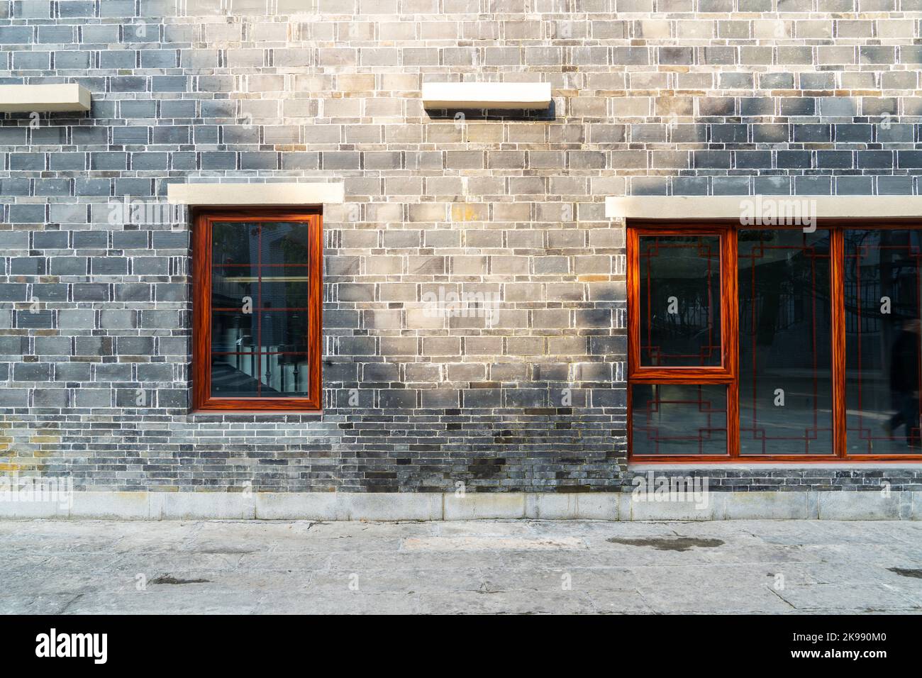 Old brick wall with brick filled window Stock Photo - Alamy
