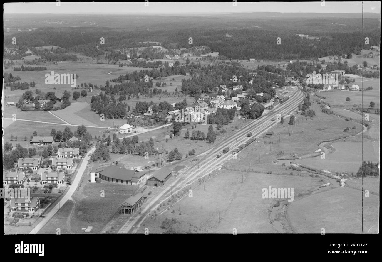 Landeryd Bangård and station community in the 1930s Stock Photo - Alamy