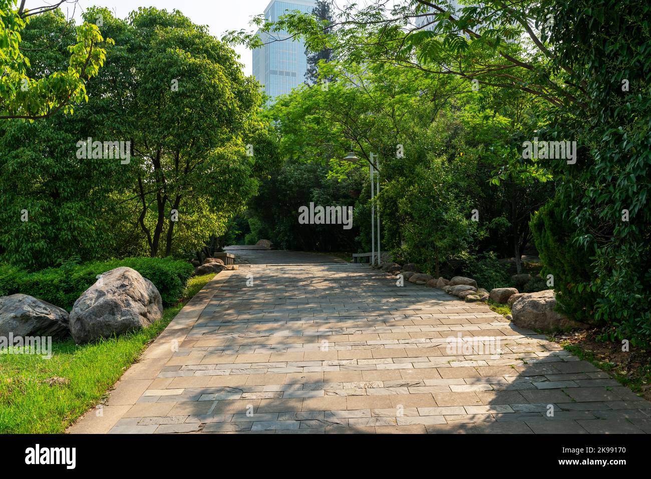 walkway in the modern city Stock Photo - Alamy