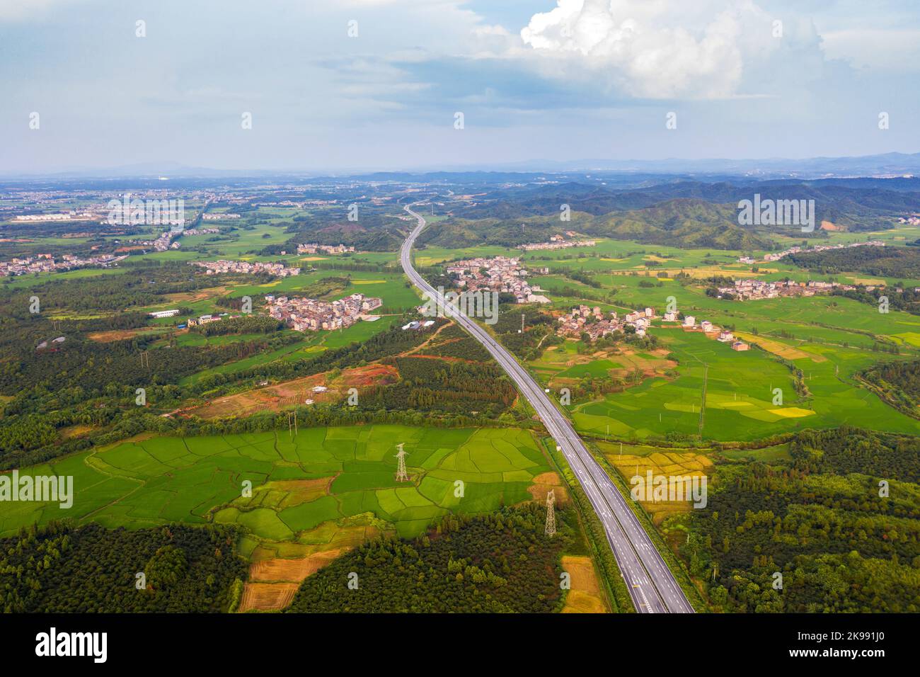 Aerial photography bird-eye view of City viaduct bridge road ...