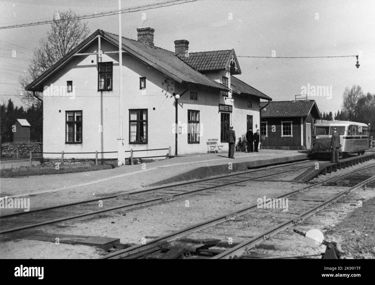 Bratteborg Railway station. On the track is a Hilding Carlsson Motor ...