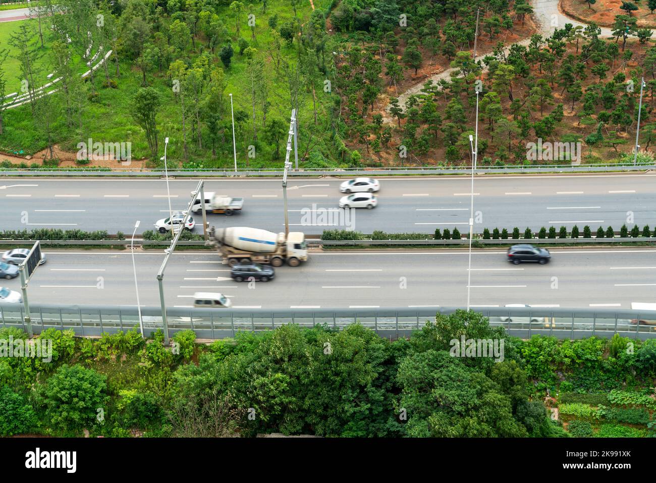 group of cars on the street road at shanghai china Stock Photo - Alamy