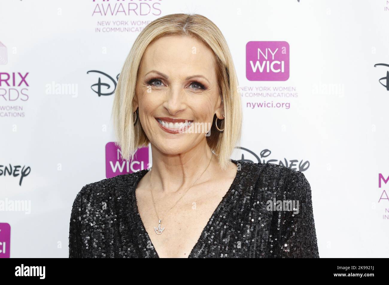 New York, United States. 26th Oct, 2022. Marlee Matlin arrives on the ...