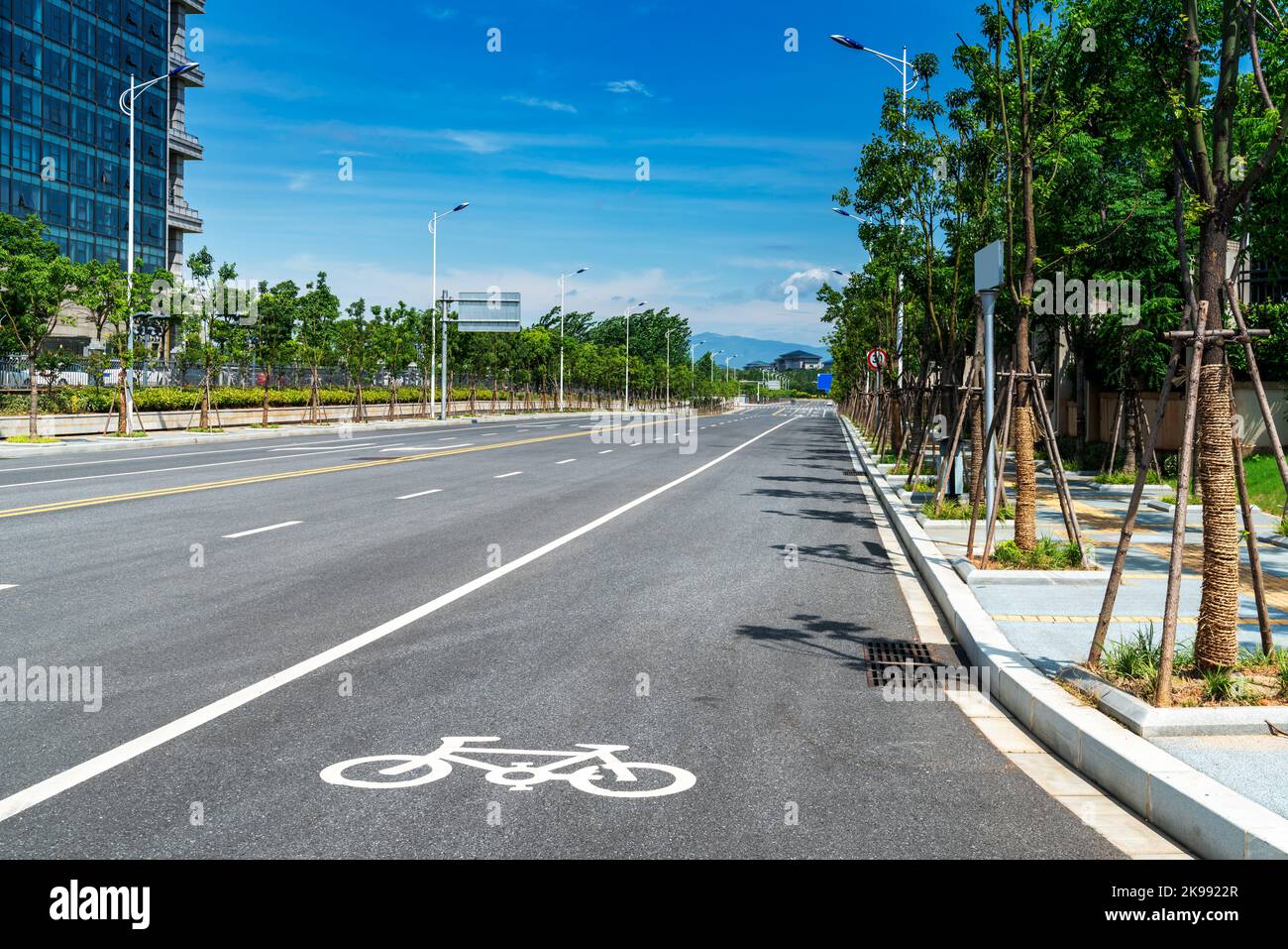 Empty urban road and buildings in China Stock Photo - Alamy