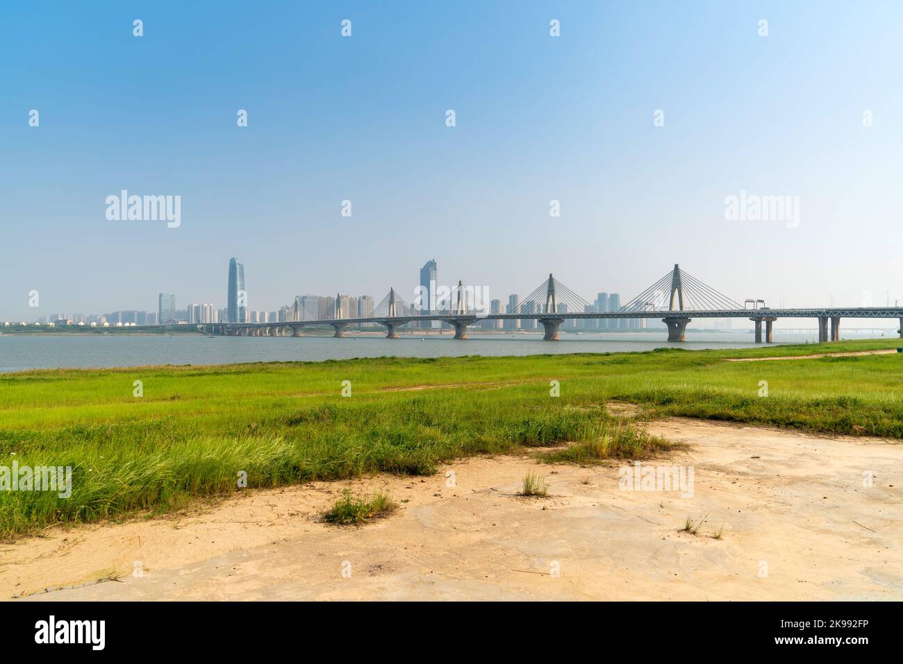 yangtze river cable stayed bridge Stock Photo - Alamy