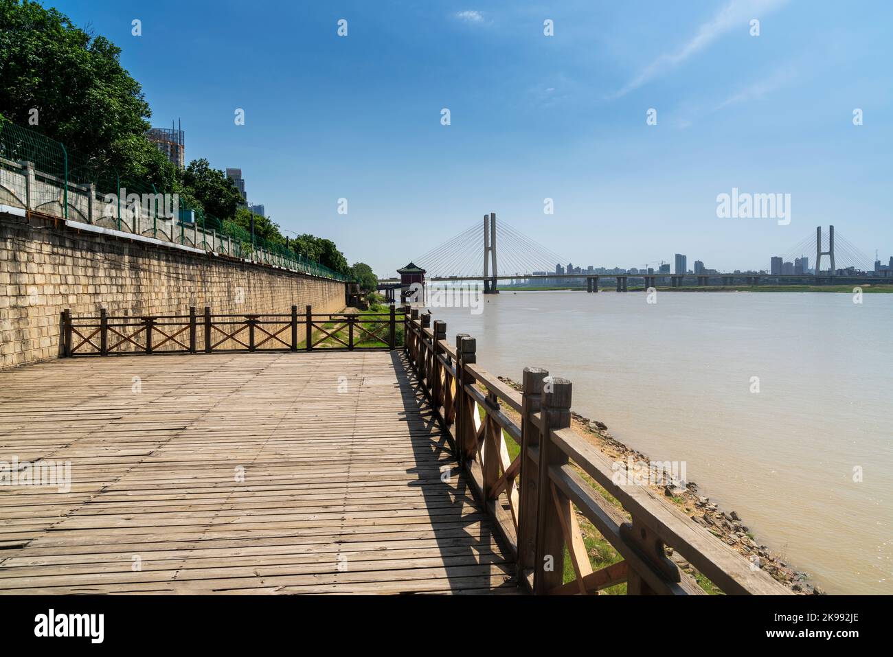 yangtze river cable stayed bridge Stock Photo - Alamy
