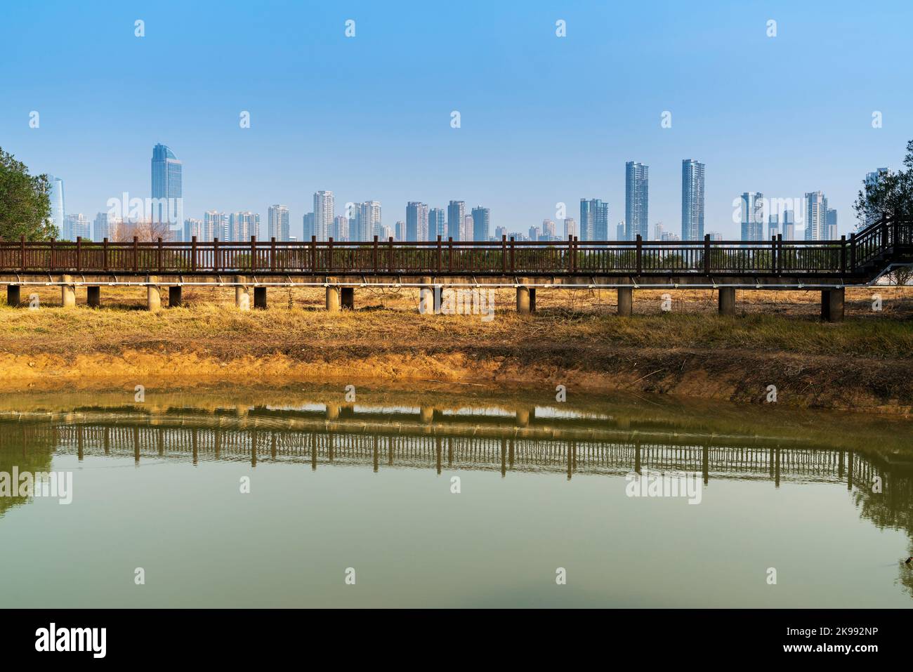 Lakeside modern office building in China Stock Photo - Alamy