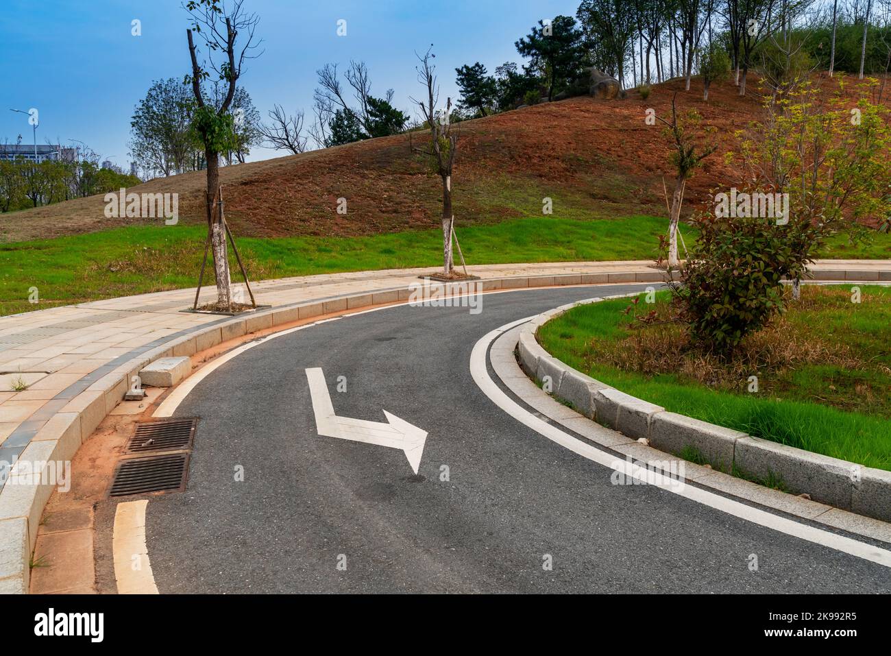 Empty urban road and buildings in China Stock Photo - Alamy